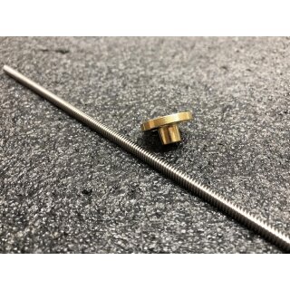 Trapezspindel D4 x 2mm Steigung Edelstahl mit Messingmutter, 13,50 CHF